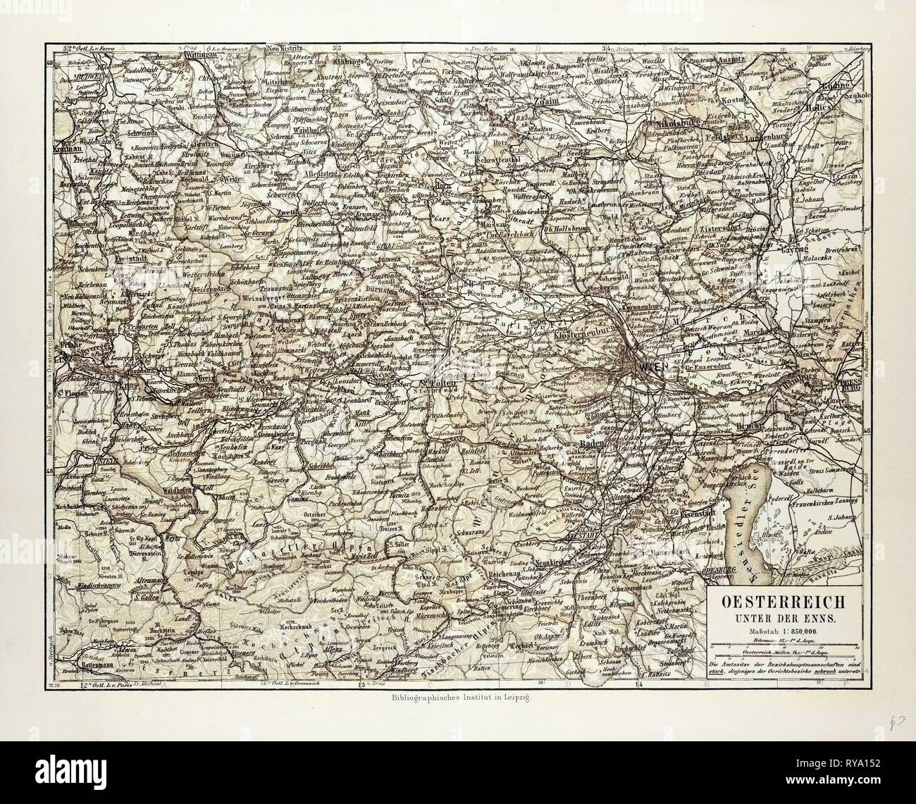 Map of Austria 1899 Stock Photo - Alamy