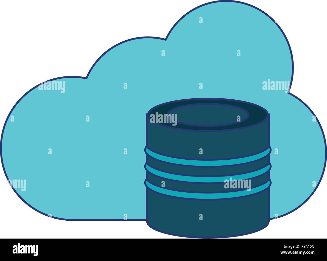 Cloud computing database symbol blue lines Stock Vector Image & Art - Alamy