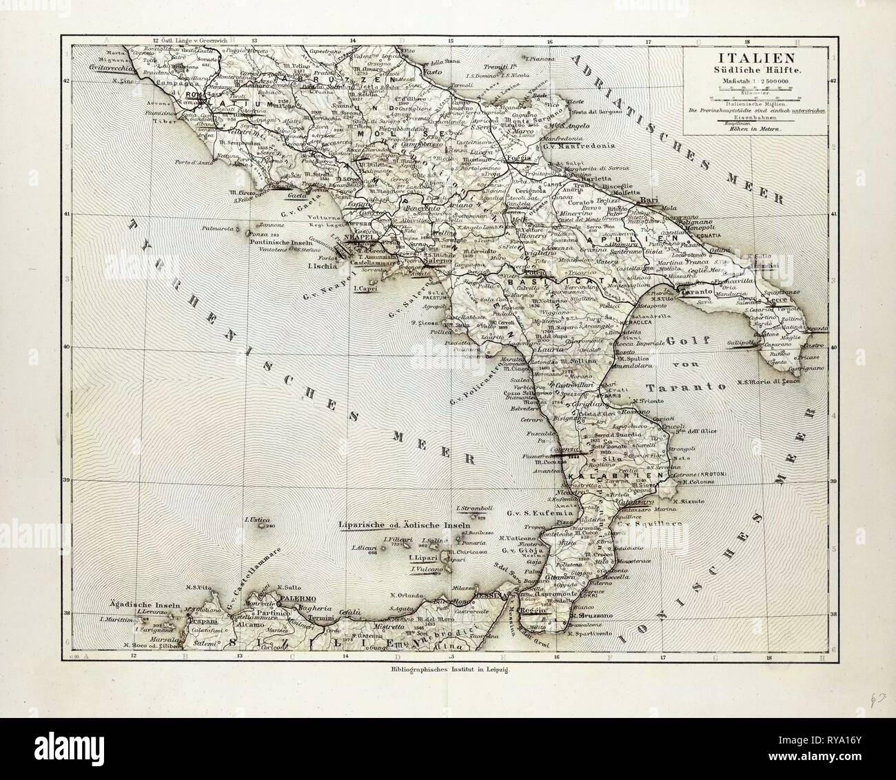 Map italy 1899 hi-res stock photography and images - Alamy