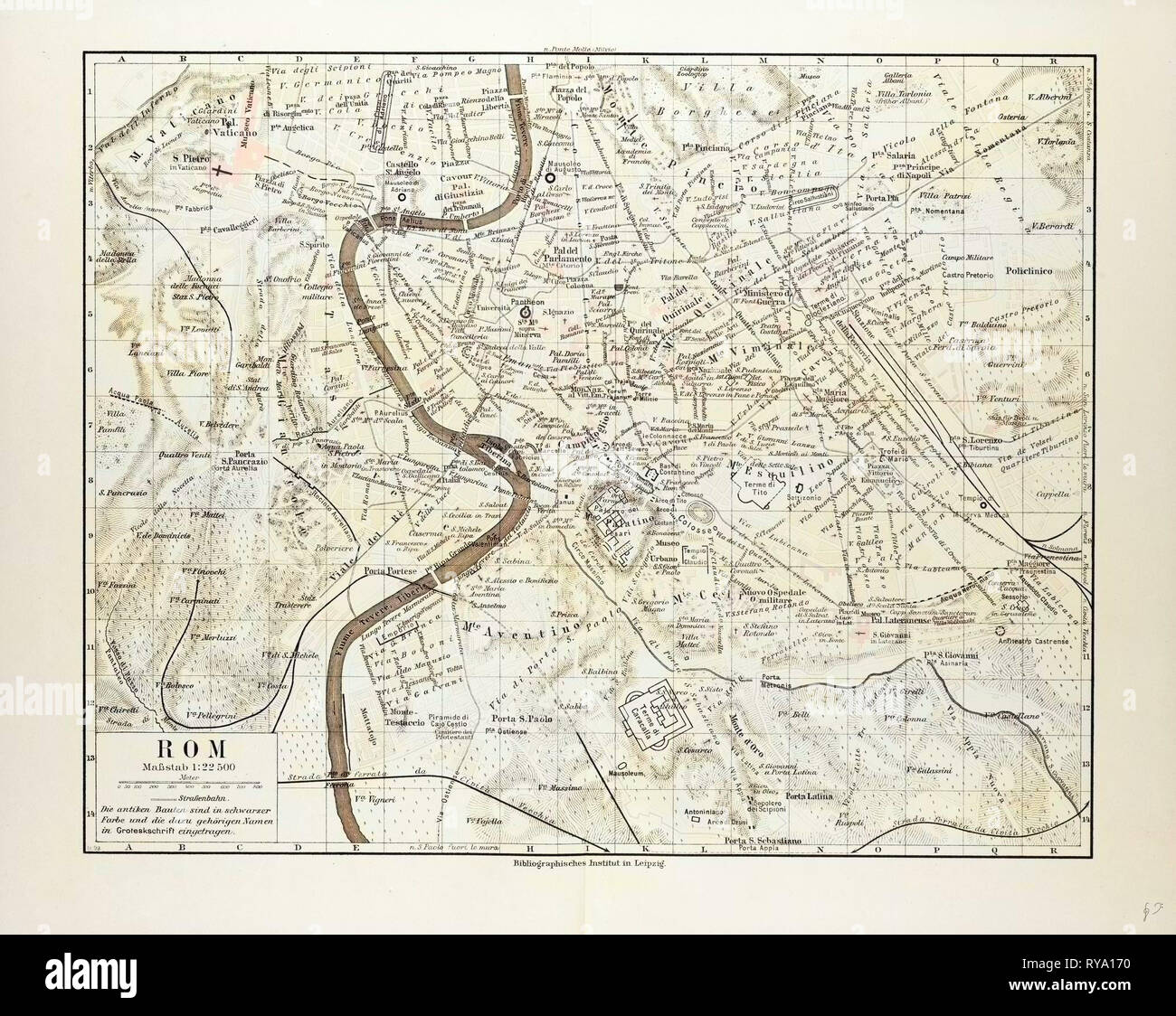 Map of Rome Italy 1899 Stock Photo - Alamy