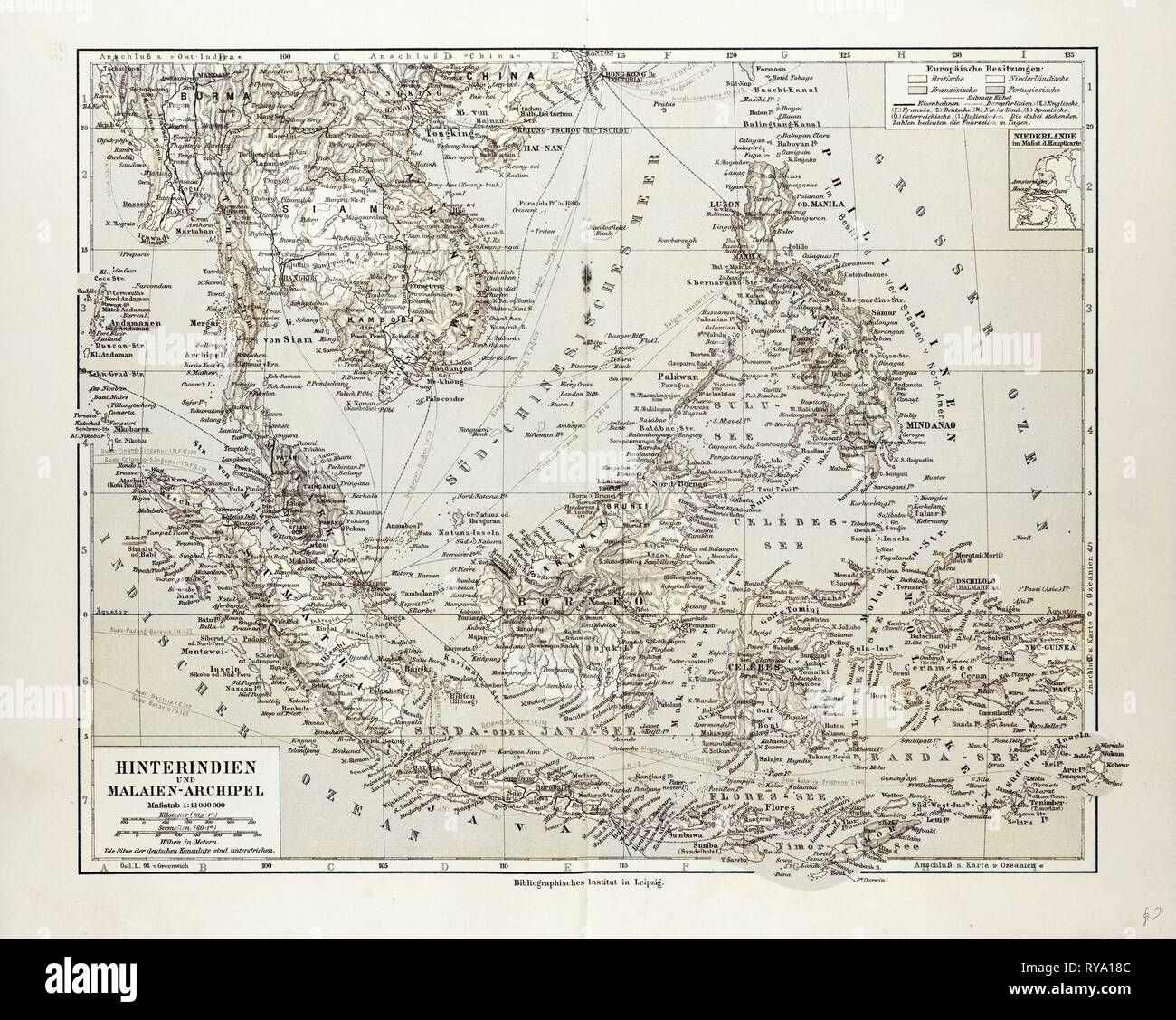 Vintage indonesia map hi-res stock photography and images - Alamy