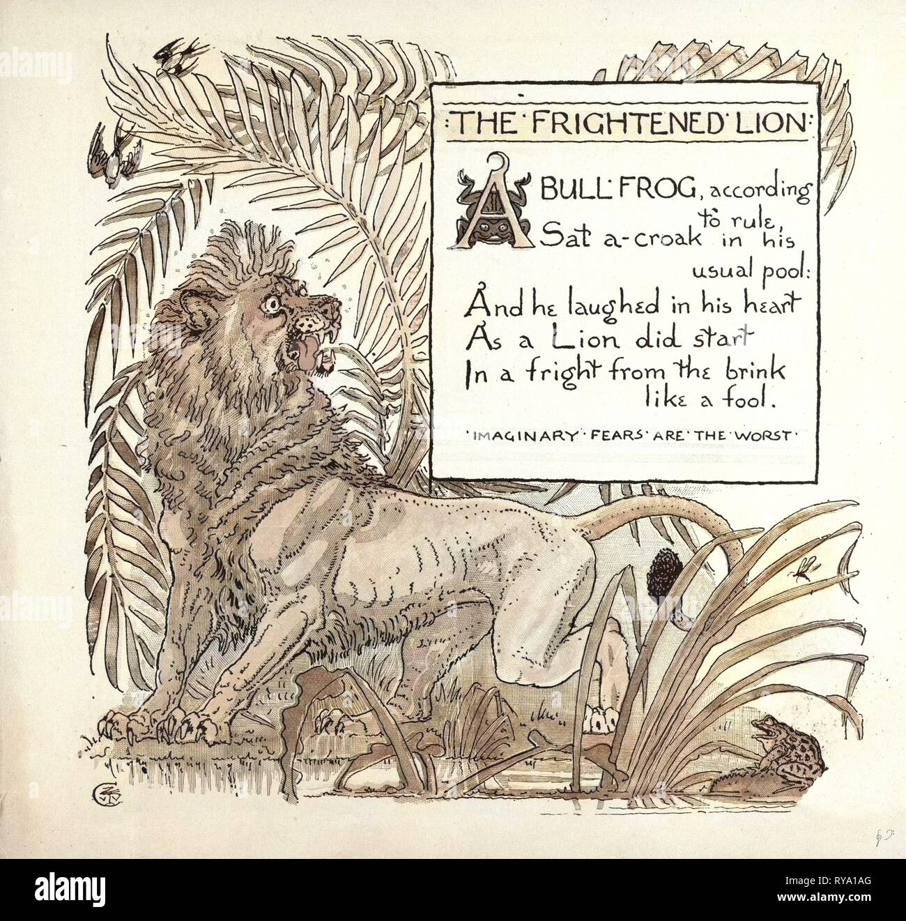 The Frightened Lion Stock Photo - Alamy