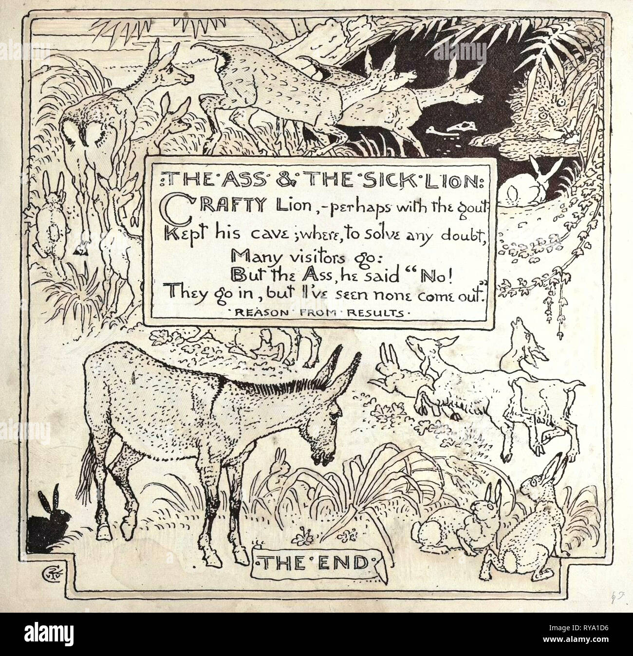 The Ass and the Sick Lion Stock Photo - Alamy