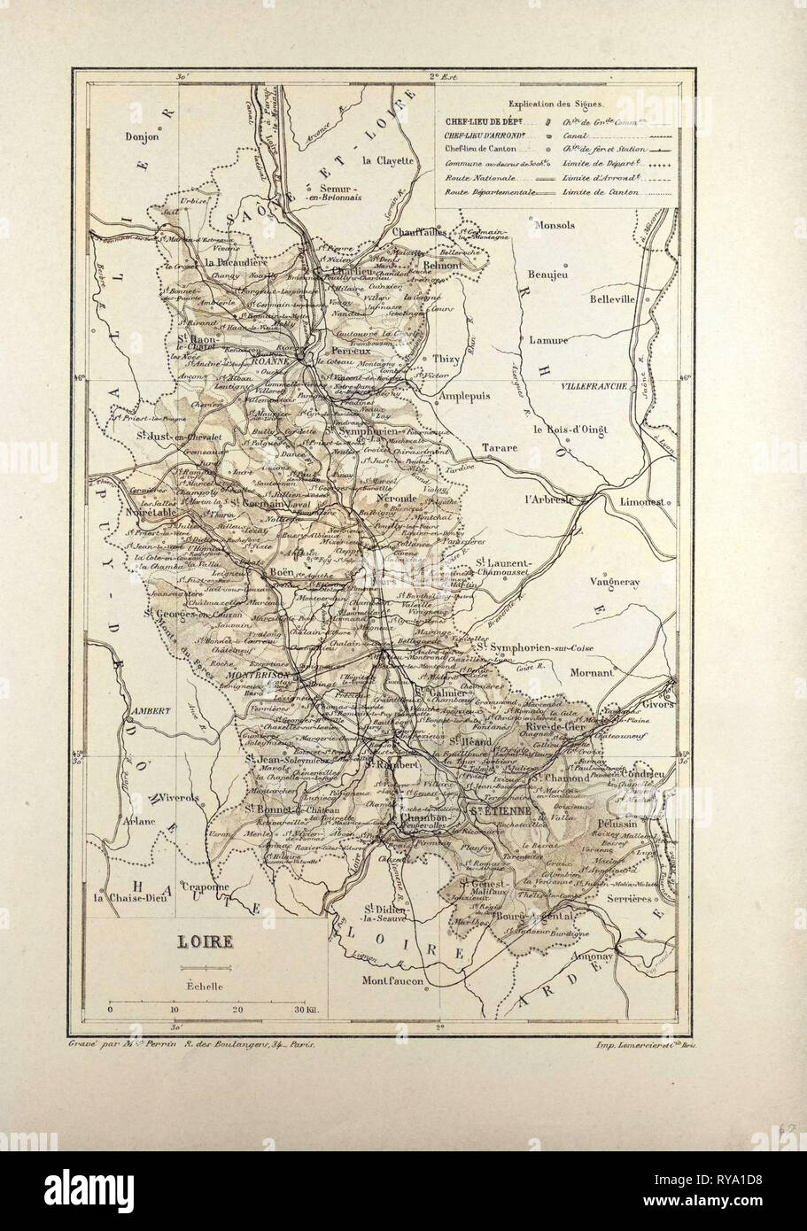 Map of Loire France Stock Photo - Alamy