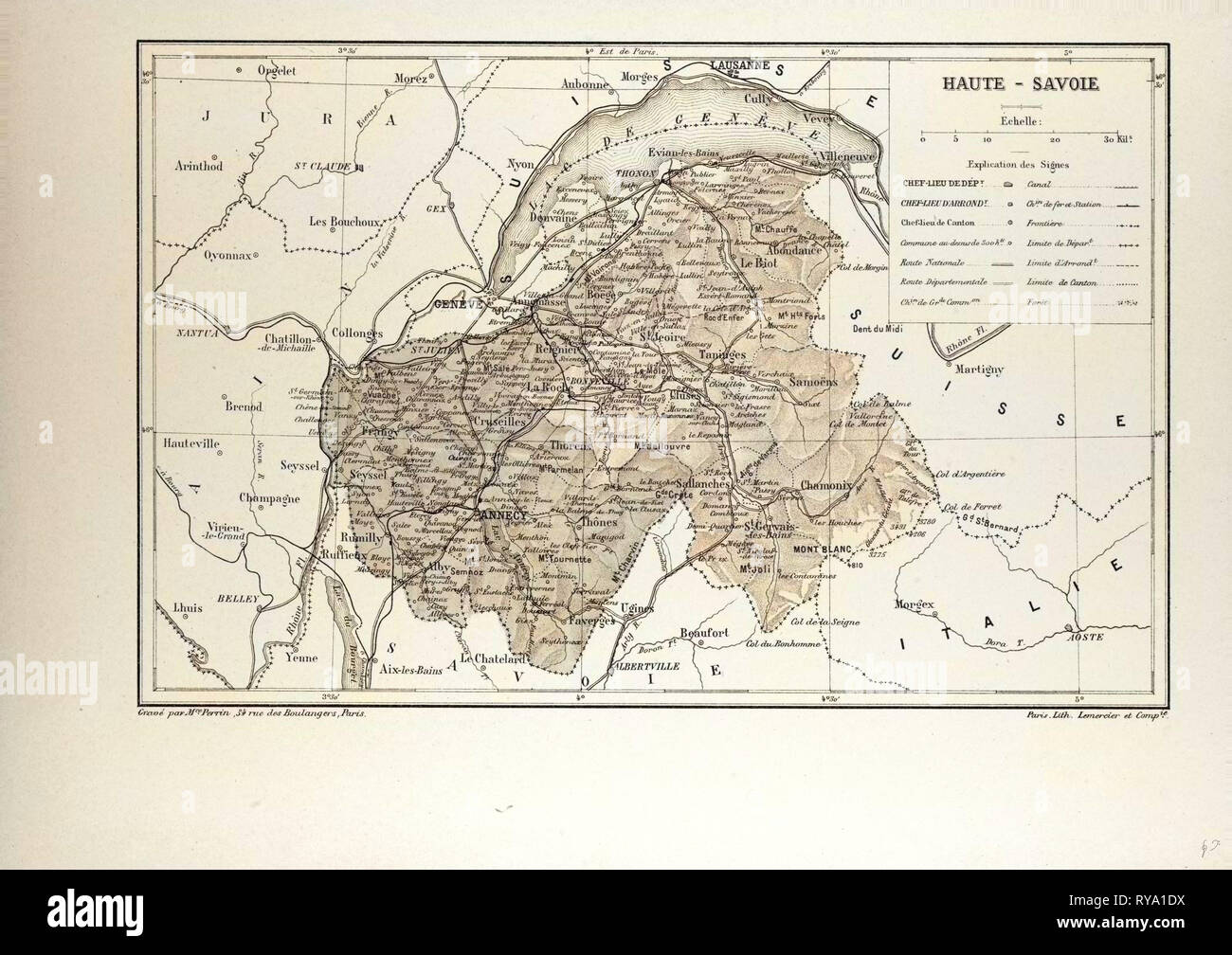 Map of Haute-Savoie France Stock Photo - Alamy