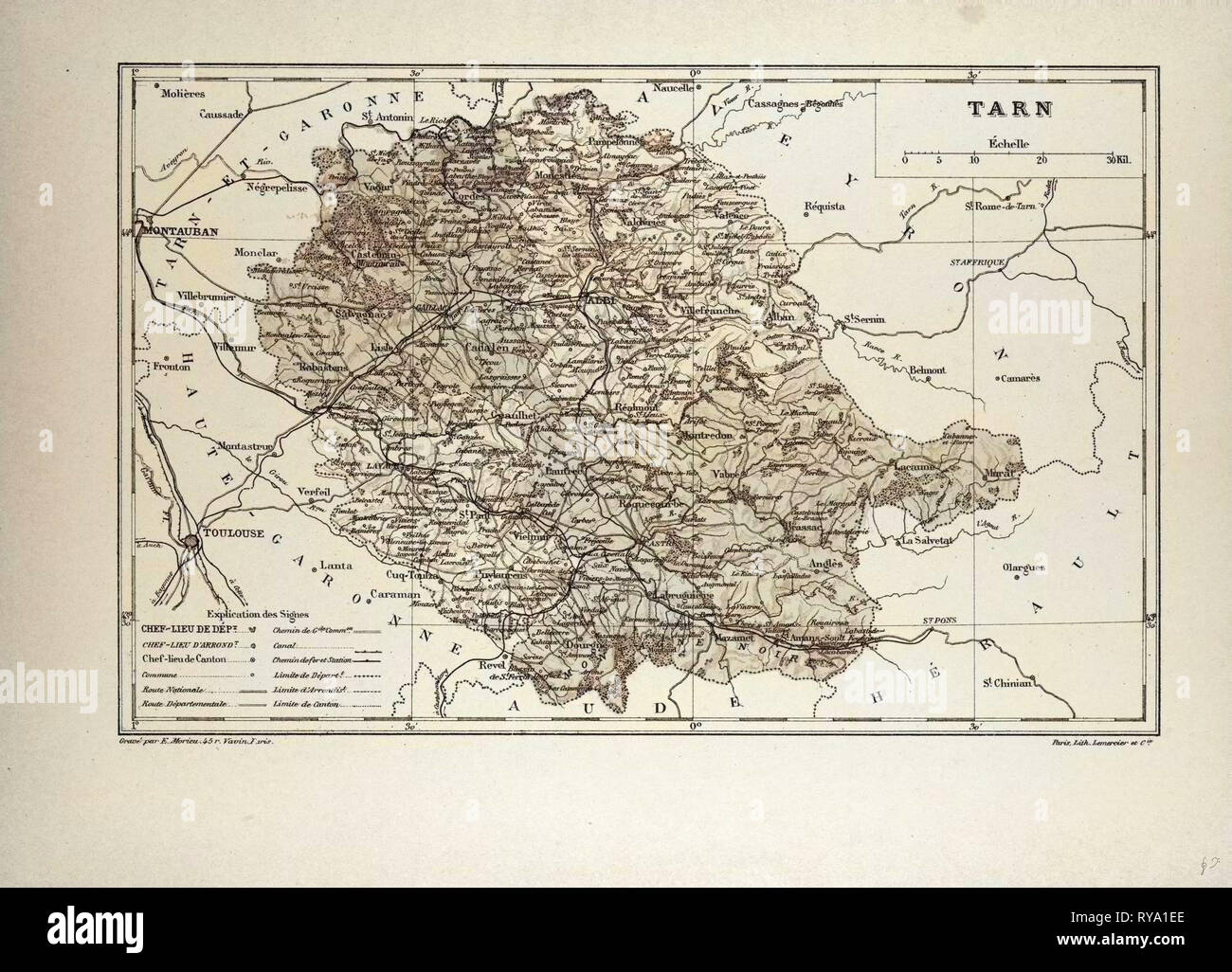 Map of Tarn France Stock Photo - Alamy