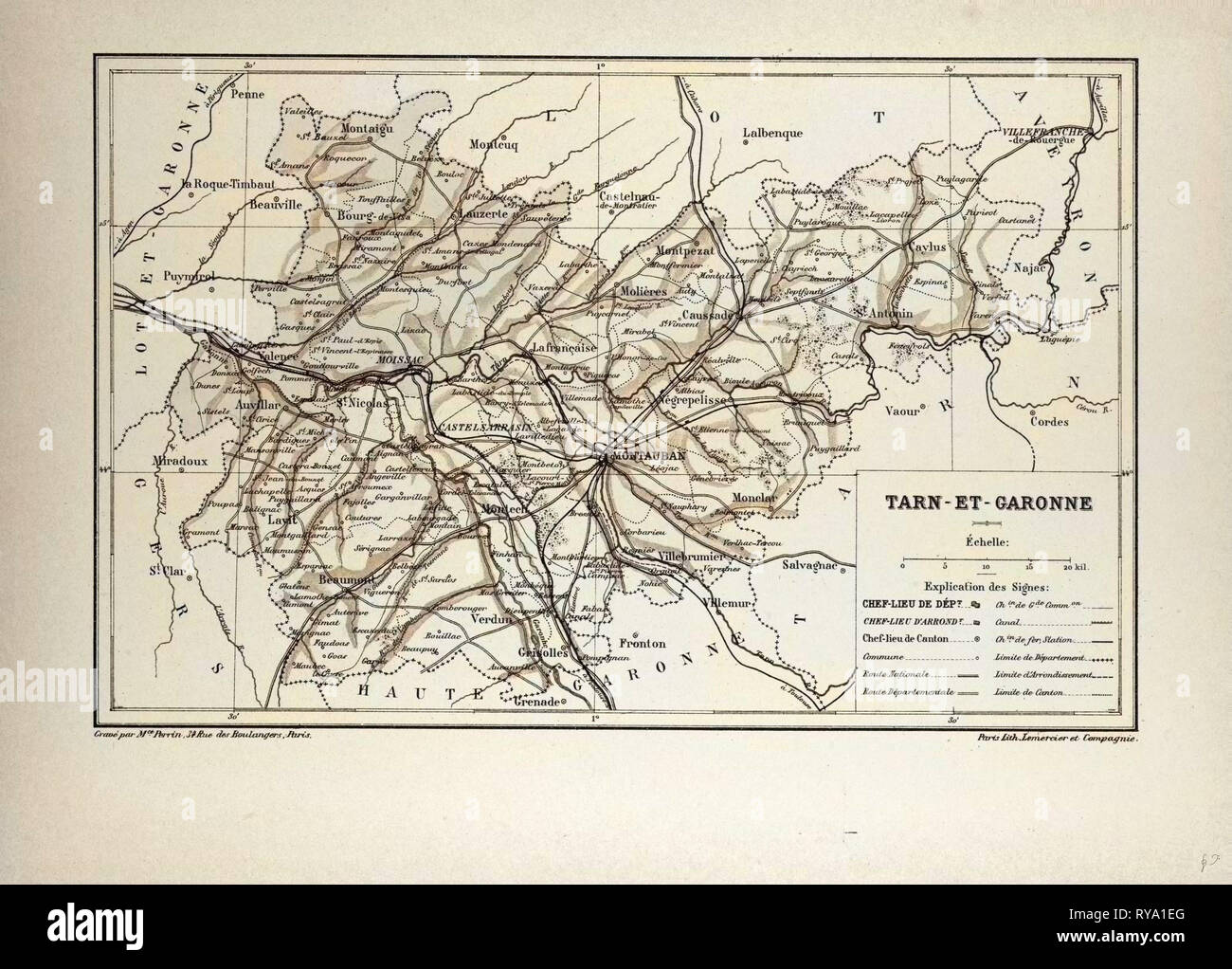 Map of Tarn-Et-Garonne France Stock Photo - Alamy