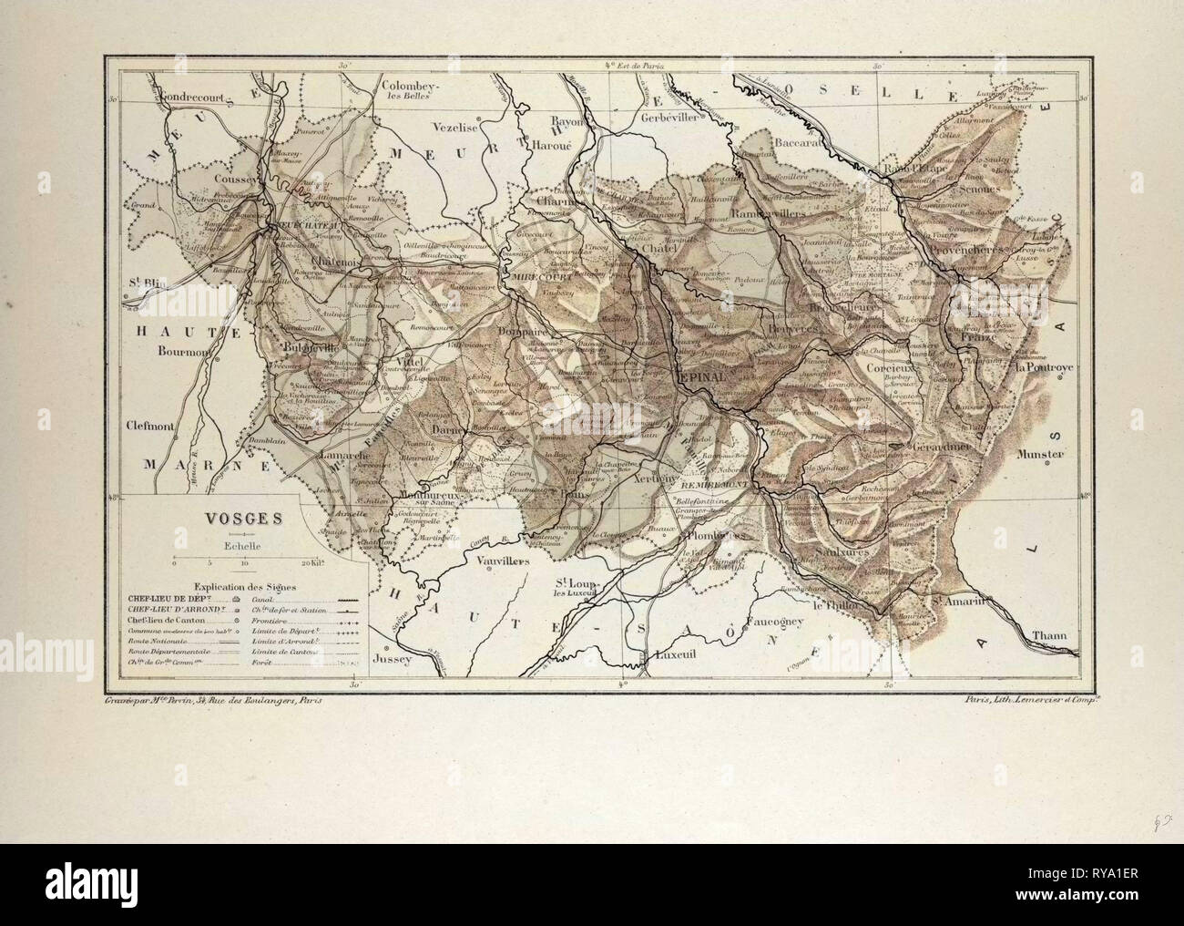 Map of Vosges France Stock Photo - Alamy