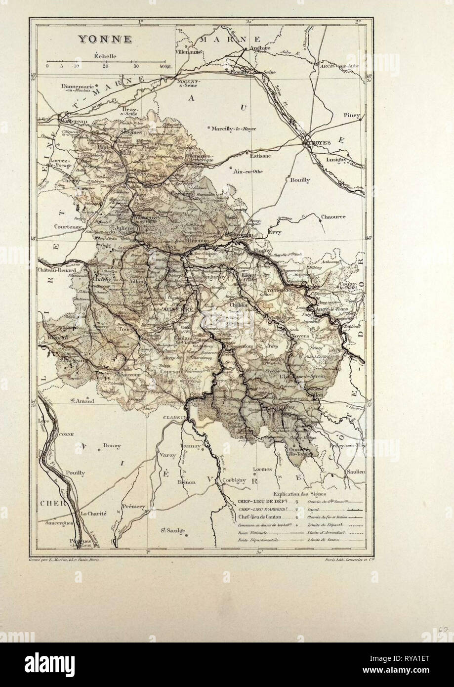 Map of yonne hi-res stock photography and images - Alamy