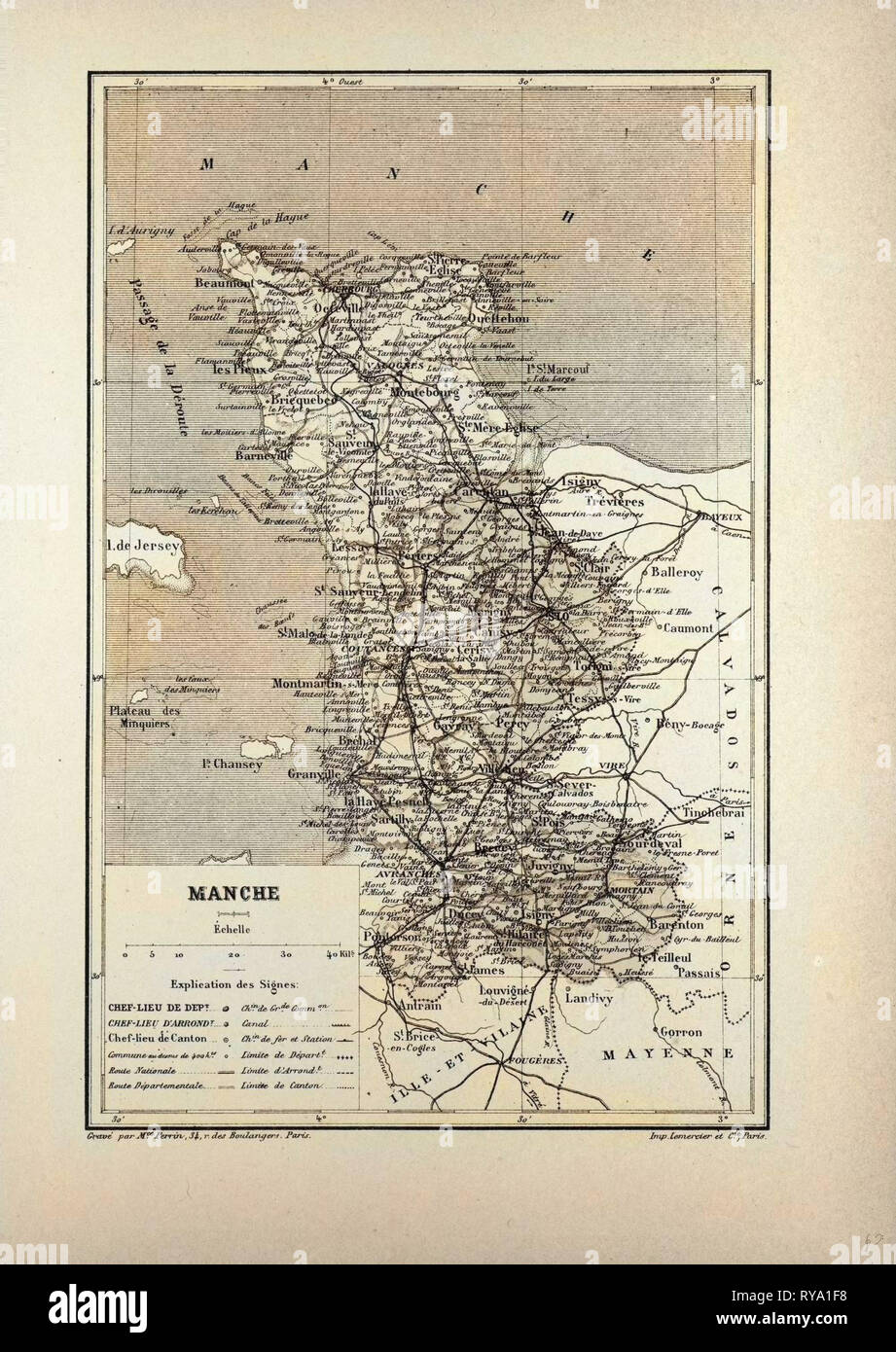 Map of Manche France Stock Photo - Alamy