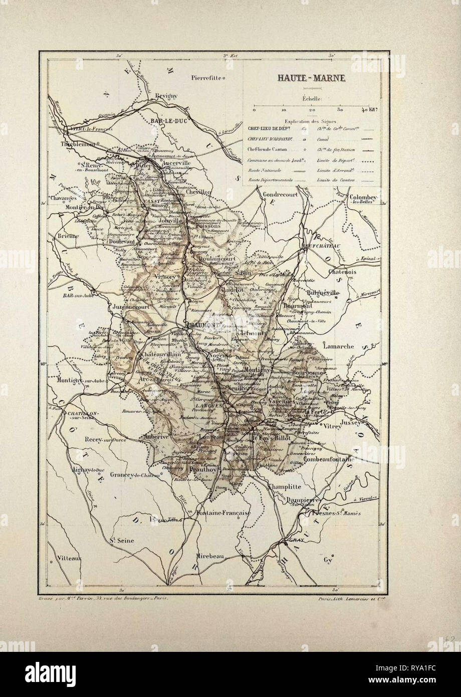 Map of Haute-Marne France Stock Photo - Alamy