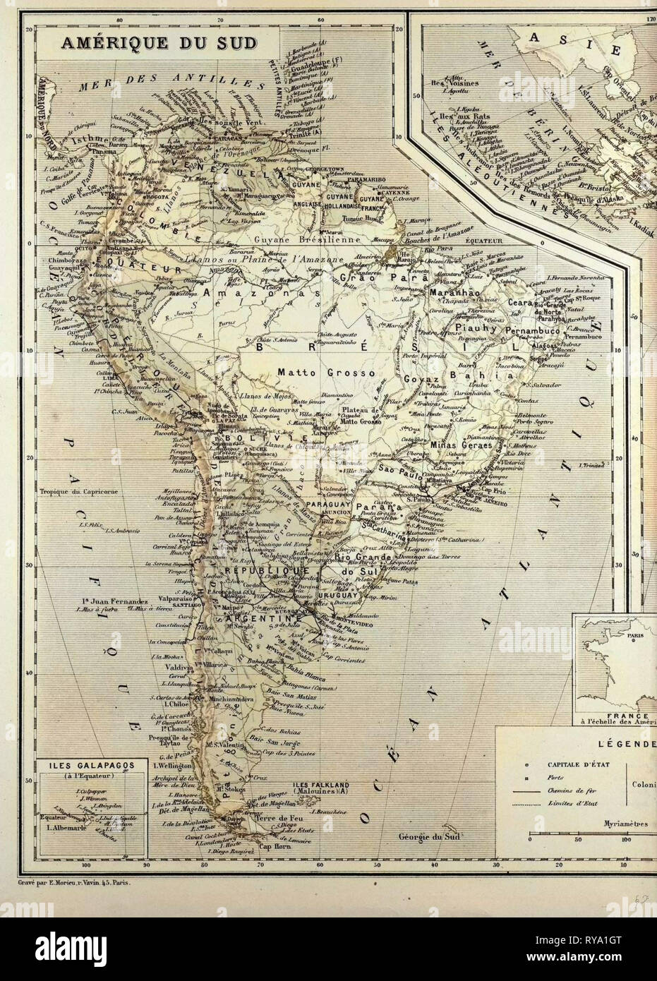Map of South America Stock Photo - Alamy