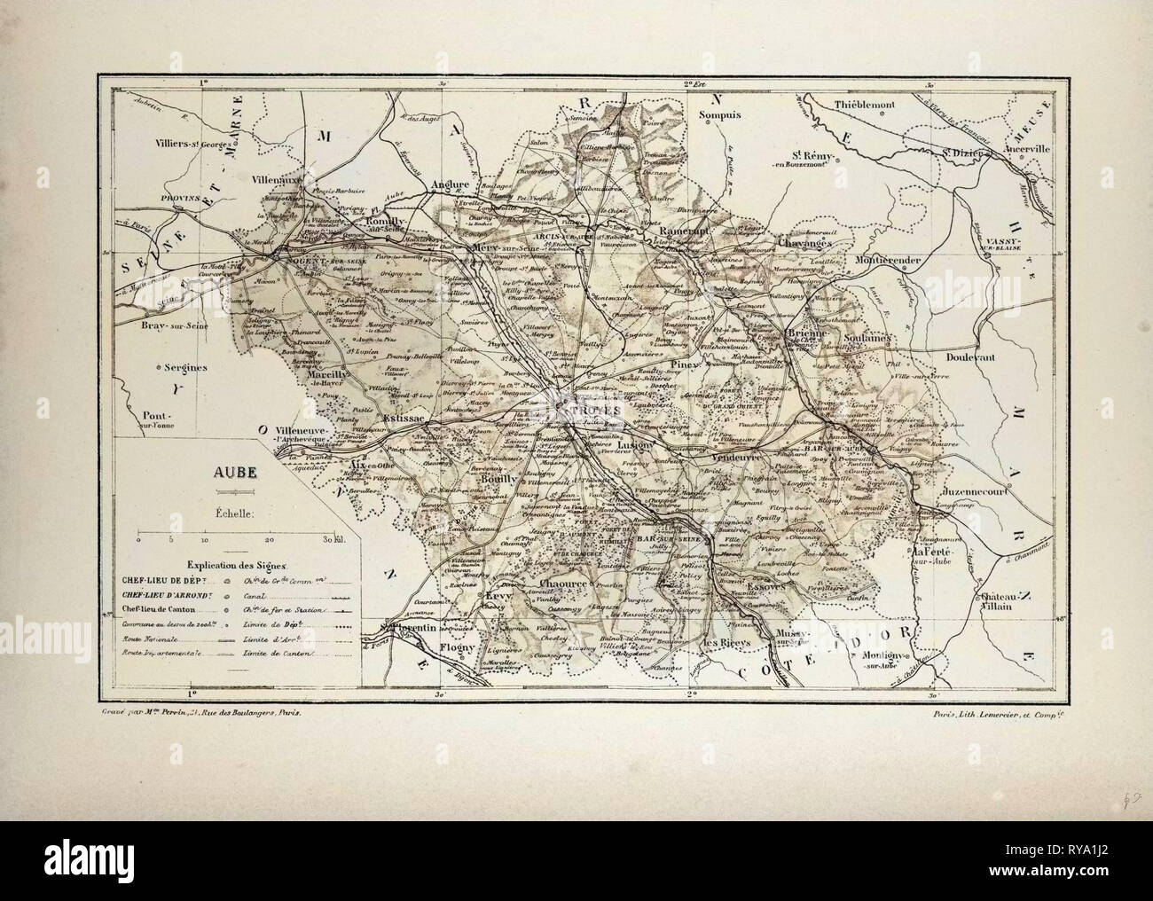 Aube map hi-res stock photography and images - Alamy