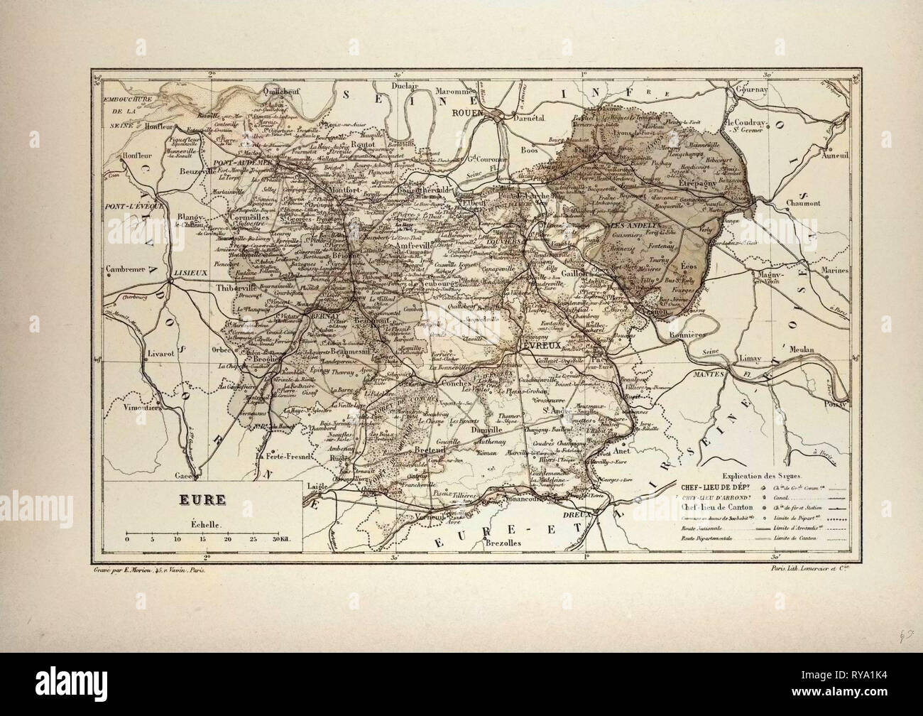 Map of eure hi-res stock photography and images - Alamy