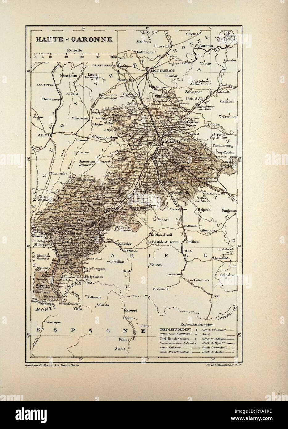 Map of Haute-Garonne France Stock Photo - Alamy