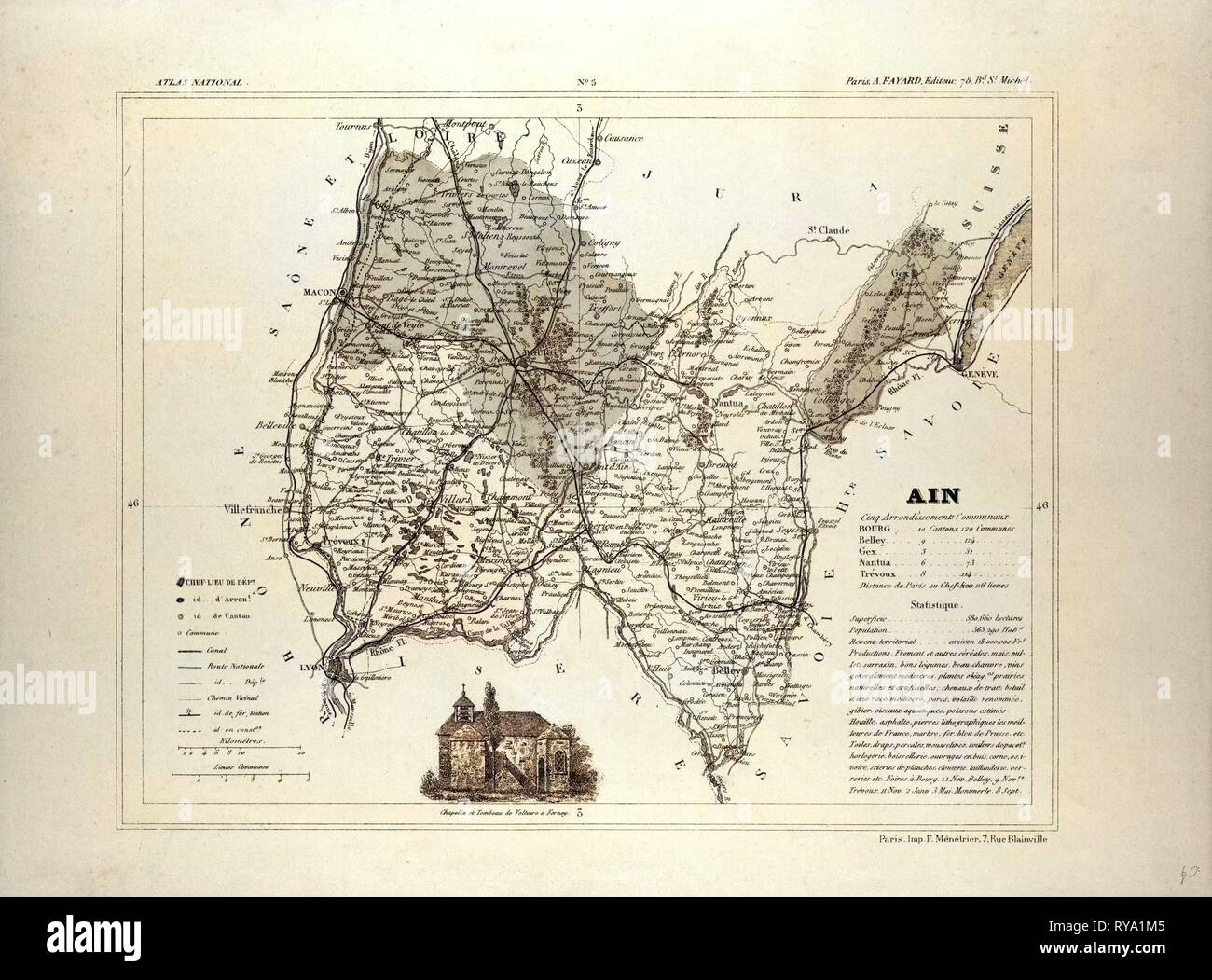 Map of Ain France Stock Photo - Alamy