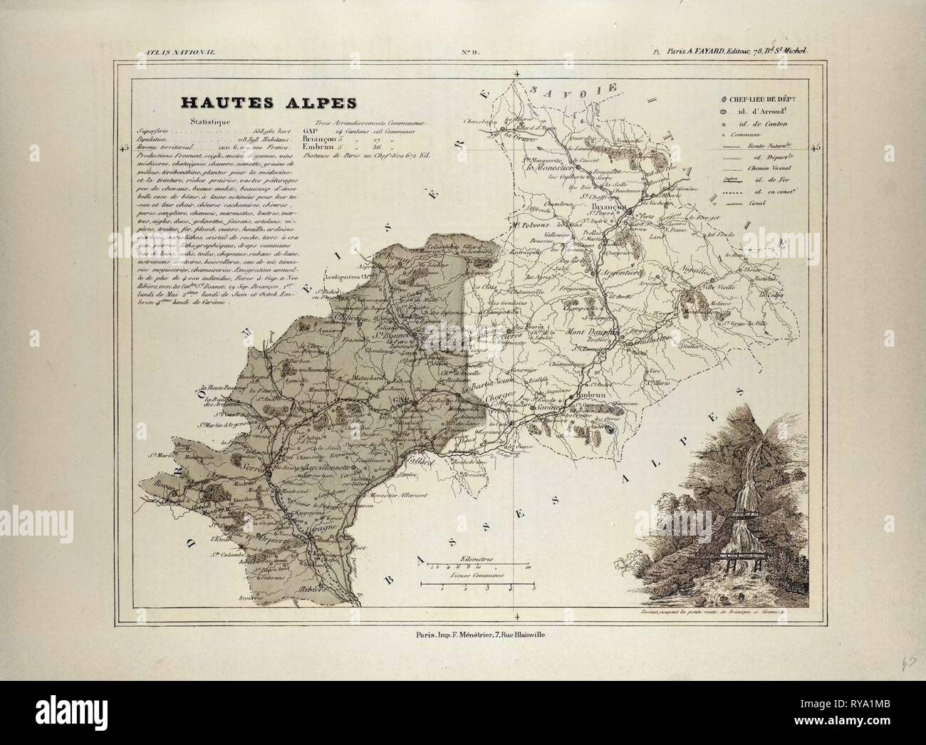 Map of Hautes Alpes France Stock Photo - Alamy
