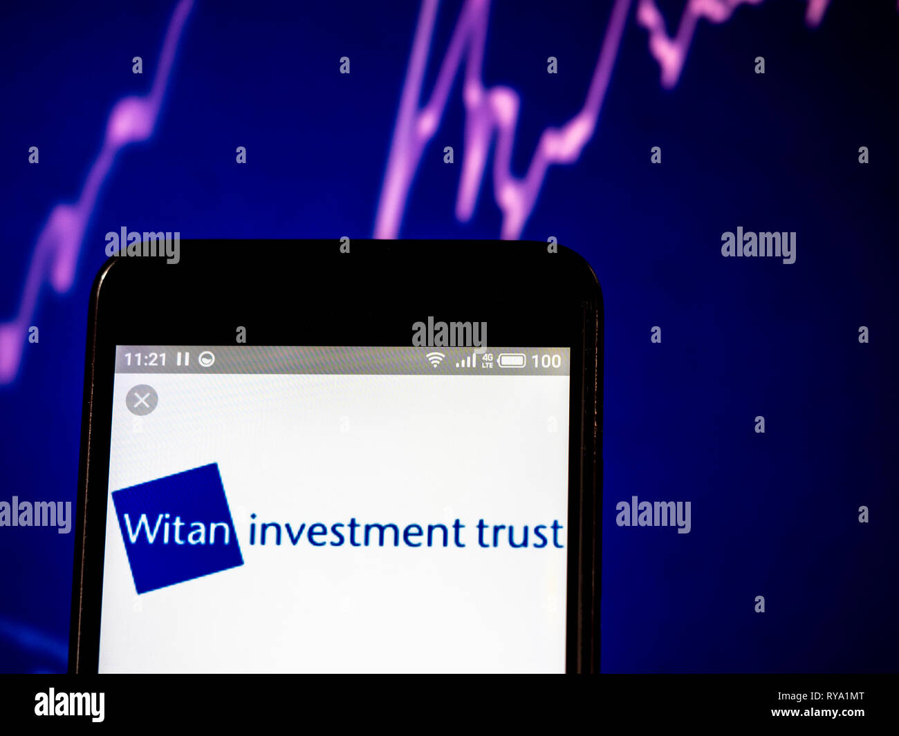 Witan Investment Trust plc company logo seen displayed on smart phone ...