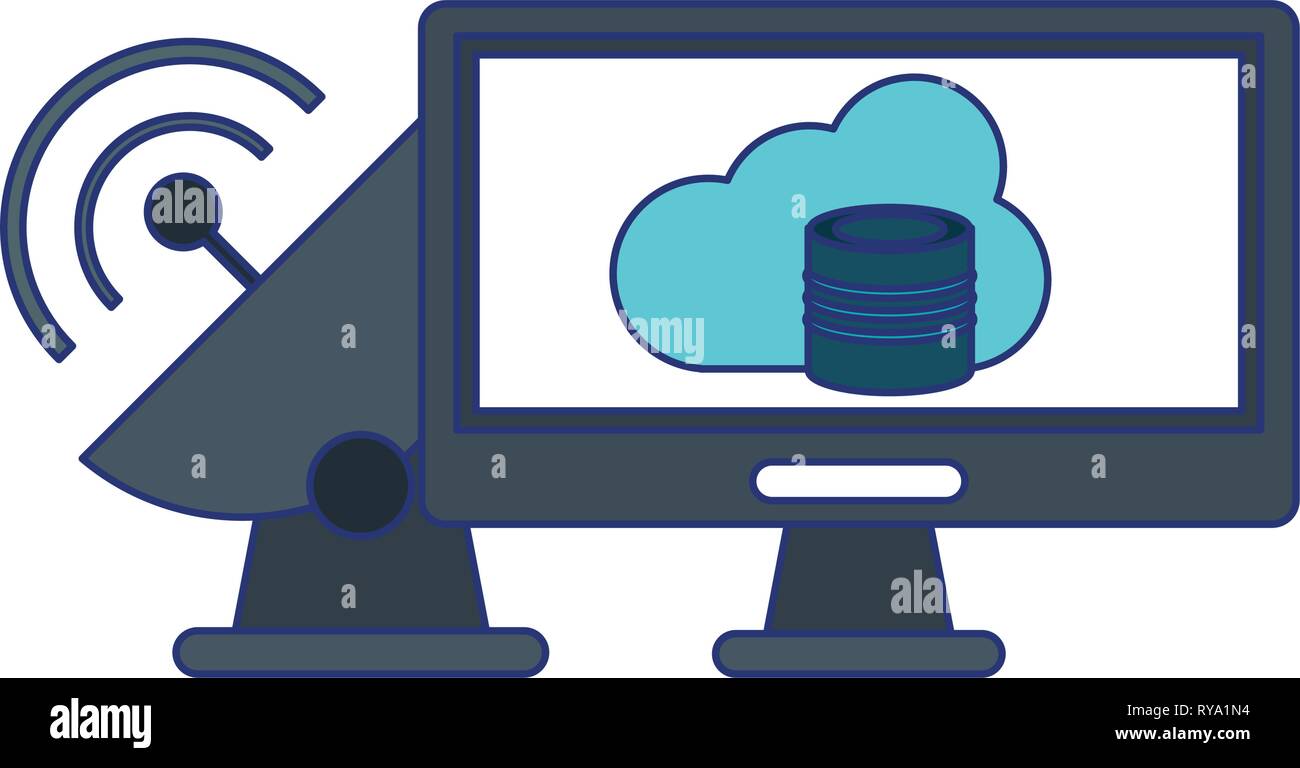 Cloud computing technology blue lines Stock Vector Image & Art - Alamy