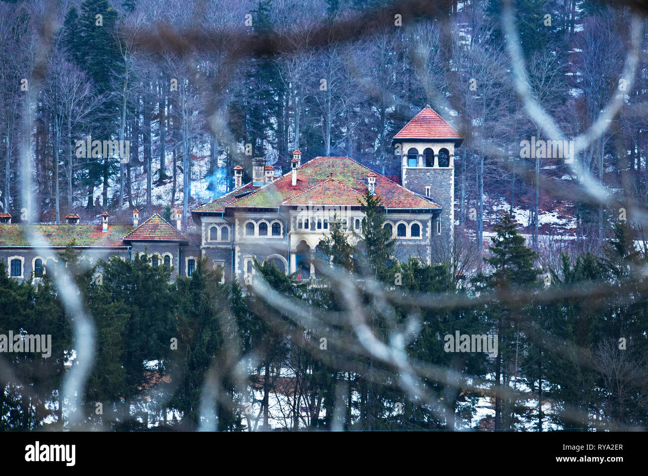 Restorated beautiful castel on famous Prahova Valley Romania ...