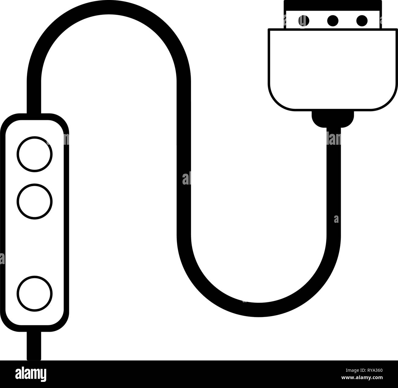 HDMI cable technlogy device in black and white Stock Vector Image & Art ...