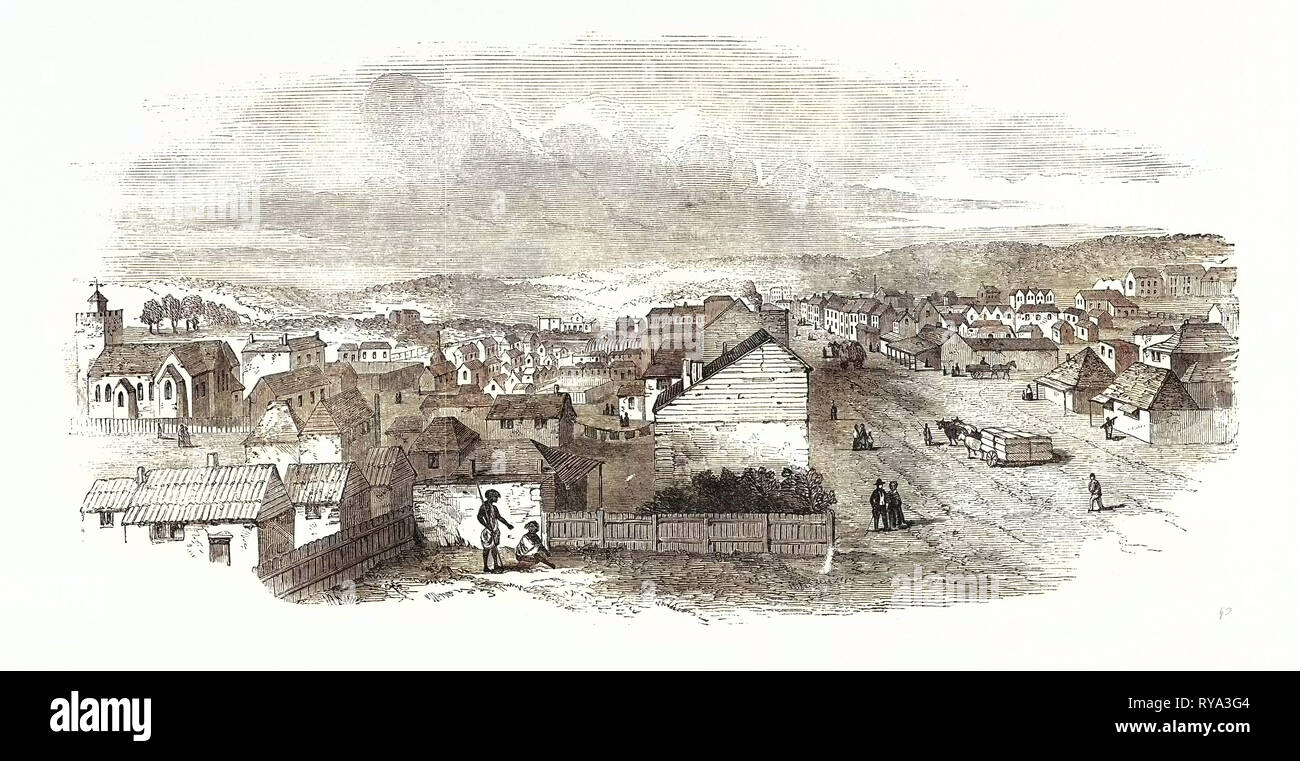 Adelaide, South Australia, from Hindley Street, 1850 Stock Photo - Alamy