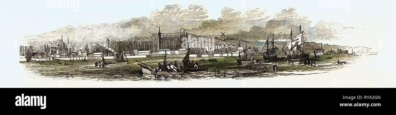 Liverpool, from Woodside, in 1846, UK Stock Photo - Alamy