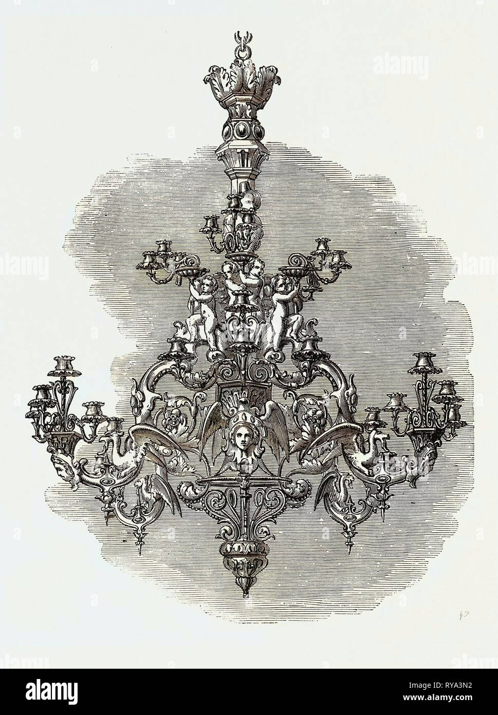 Chandelier. Hanover. 1851 Stock Photo - Alamy
