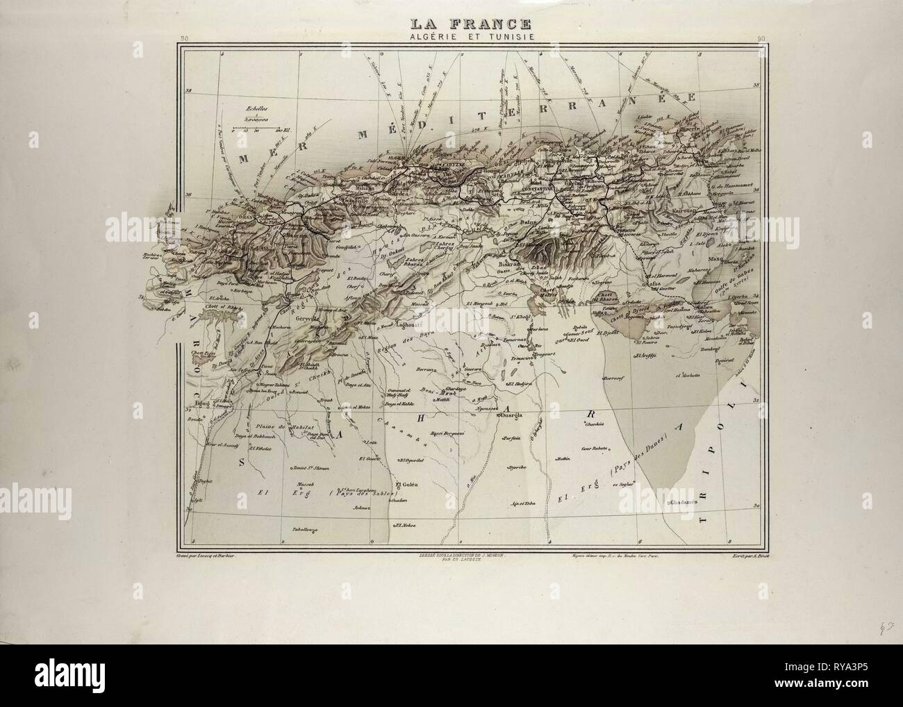 Retro map of algeria hi-res stock photography and images - Alamy