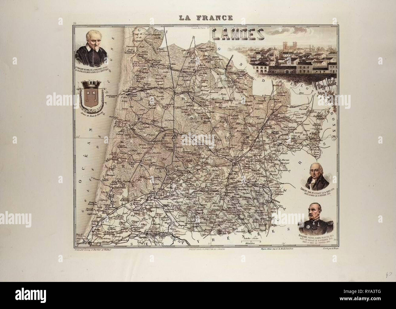 Landes france map hi-res stock photography and images - Alamy