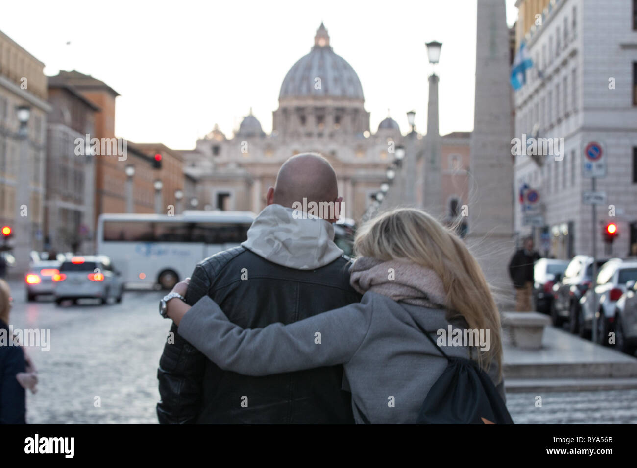 Rome, Italy. 12th Mar, 2019. Hug in front of St Peter's Basilica Credit ...