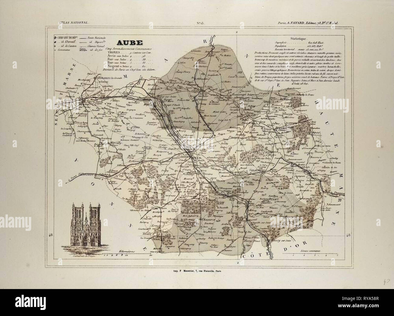 Map of Aube France Stock Photo - Alamy