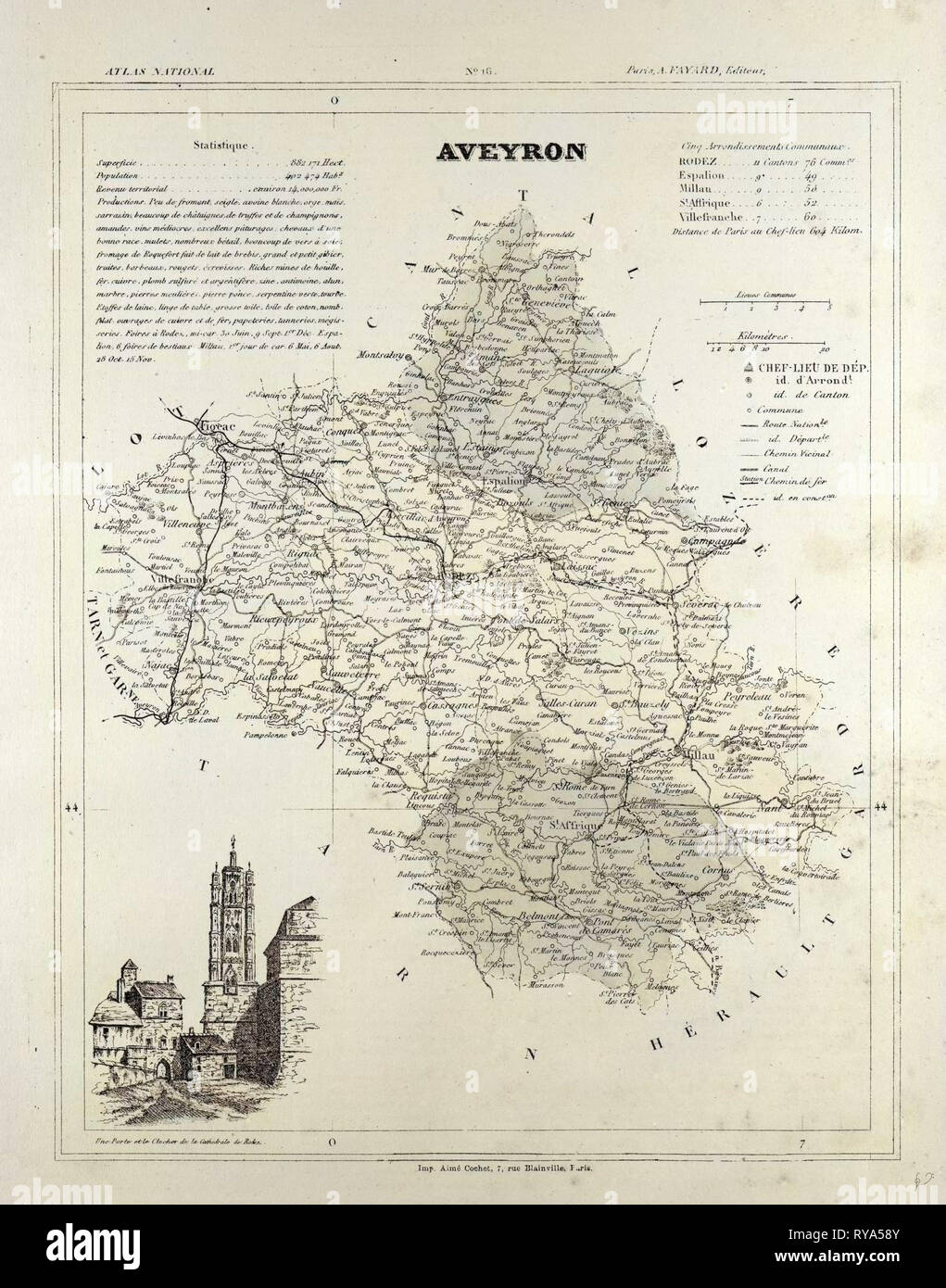 Map of Aveyron France Stock Photo - Alamy