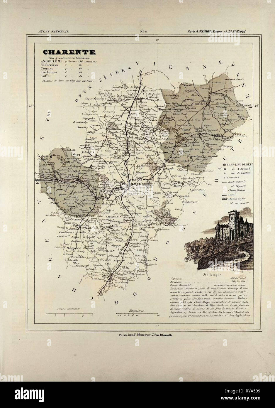 Map of Charente France Stock Photo - Alamy