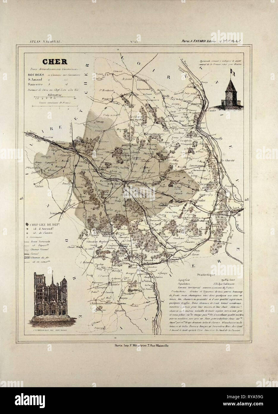 Map cher france hi-res stock photography and images - Alamy