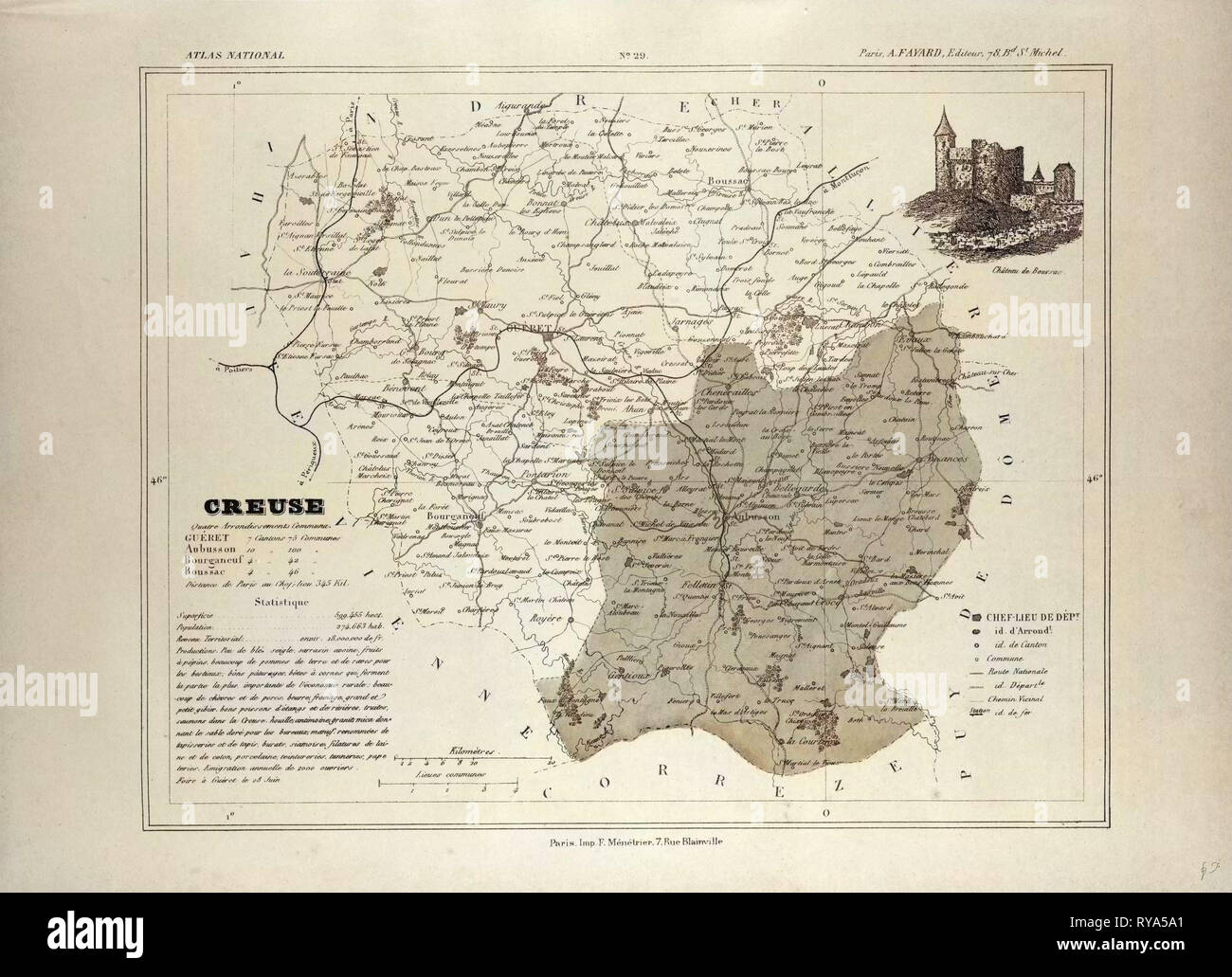 Map of Creuse France Stock Photo - Alamy