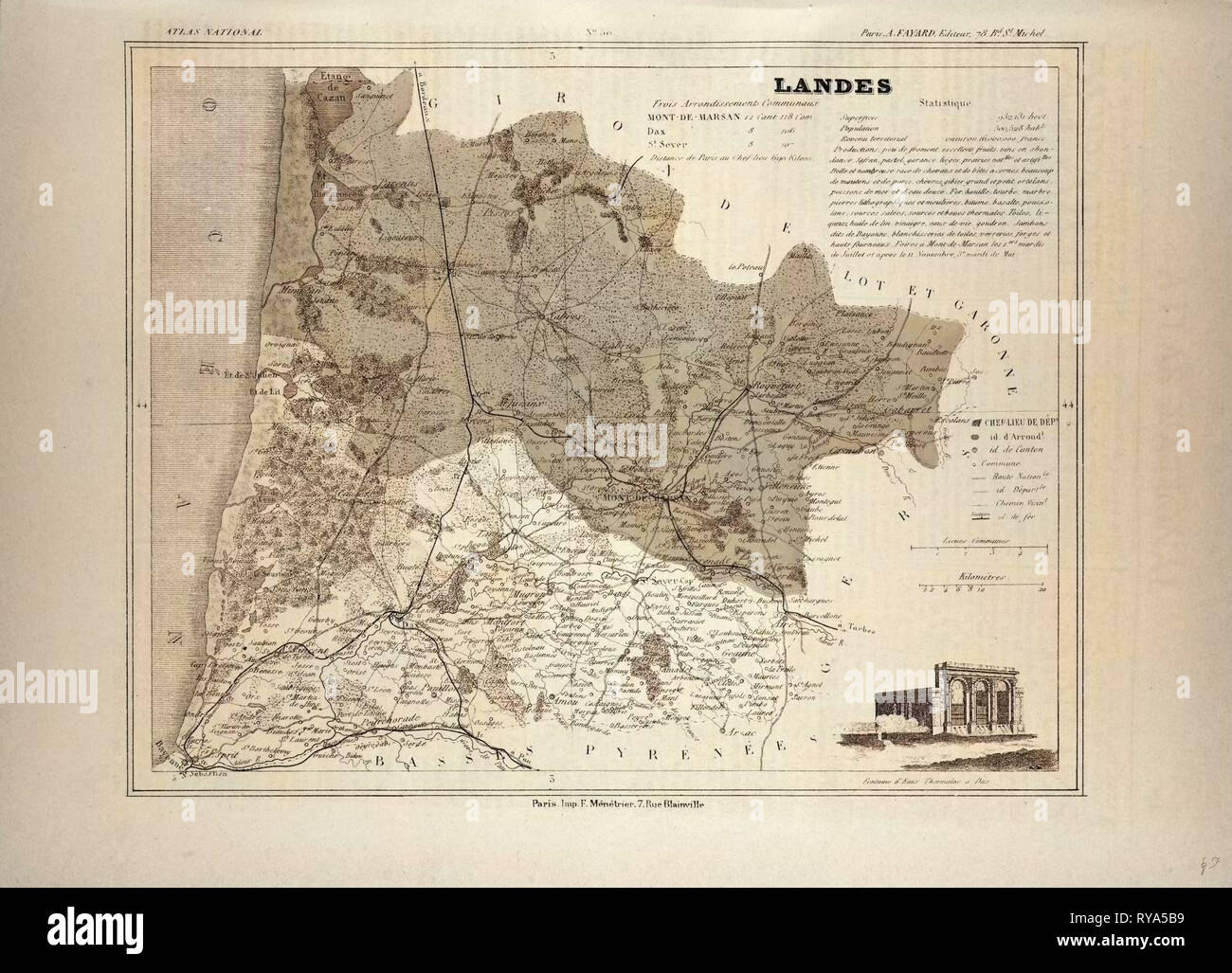 Map of Landes France Stock Photo - Alamy
