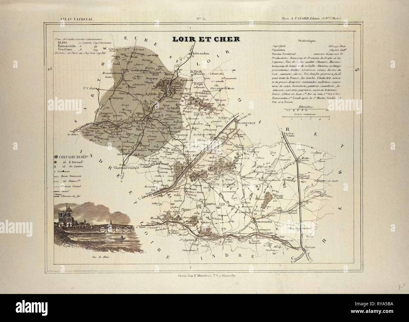 Map of Loir Et Cher France Stock Photo - Alamy
