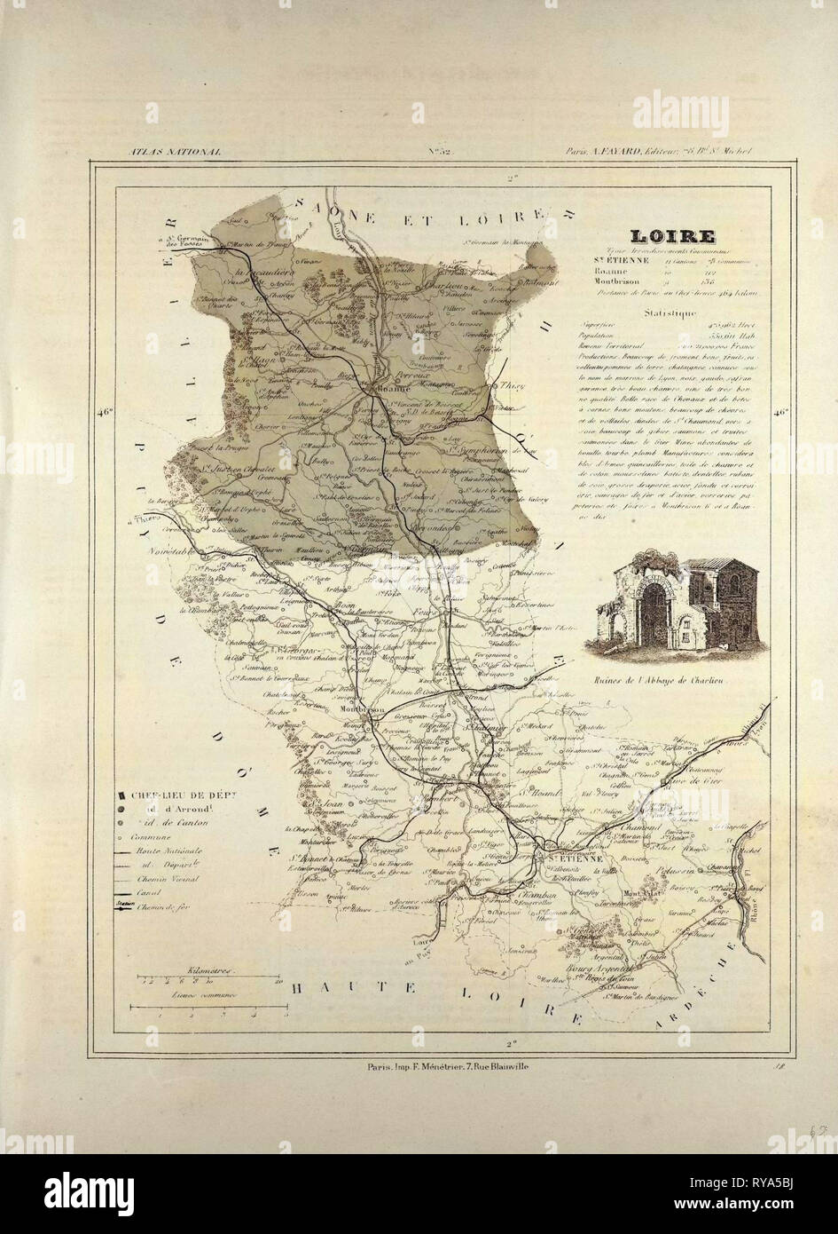 Map of Loire France Stock Photo - Alamy