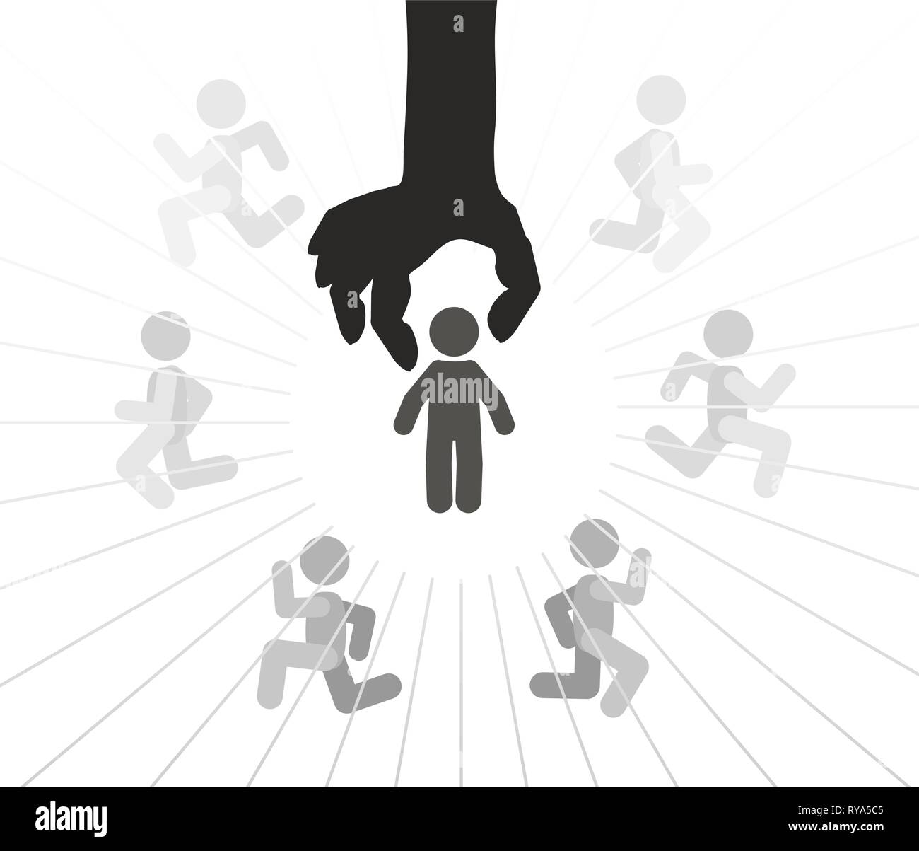 Pick person cartoon symbolic, vector illustration, horizontal, isolated ...