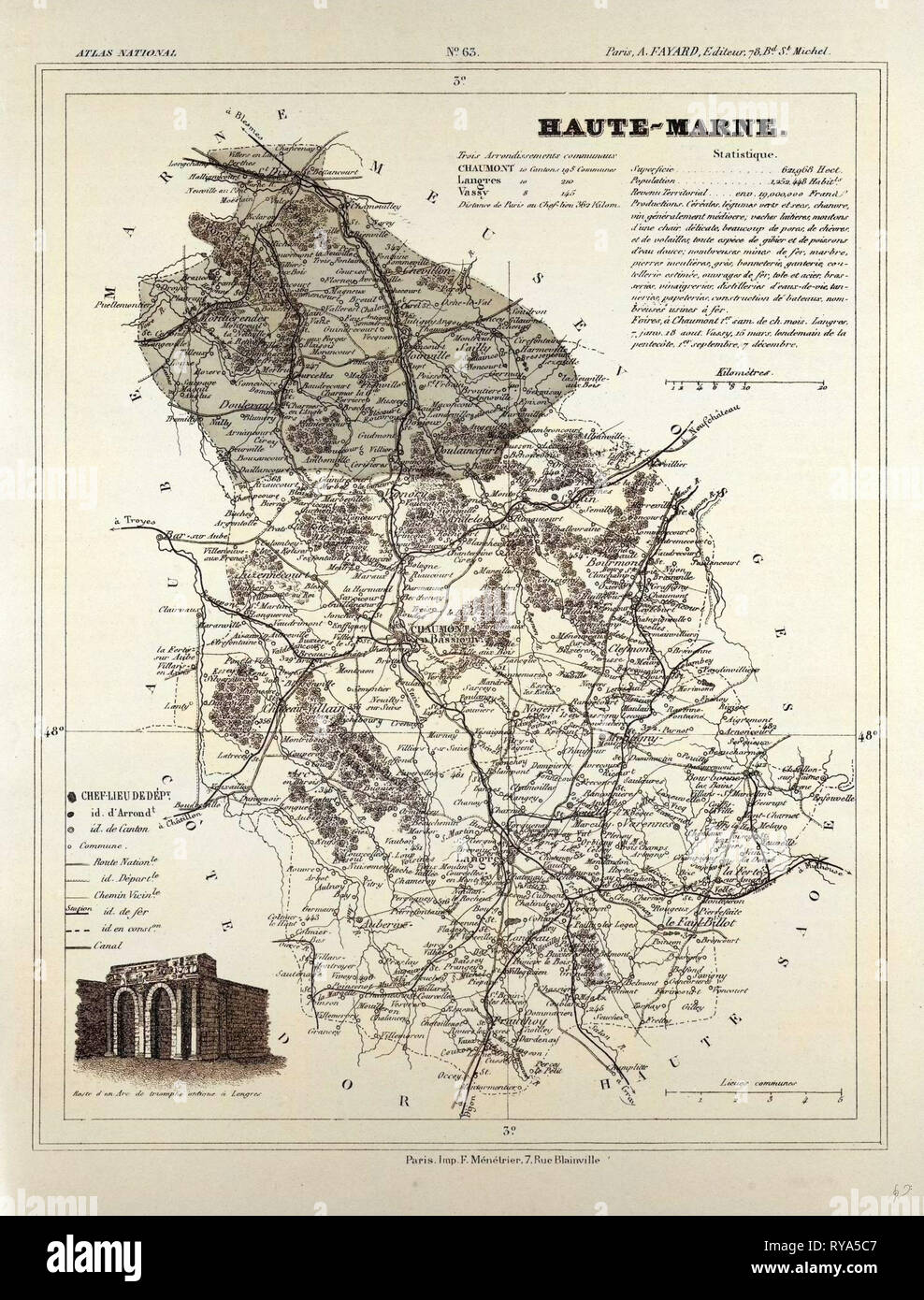 Map of Haute-Marne France Stock Photo - Alamy