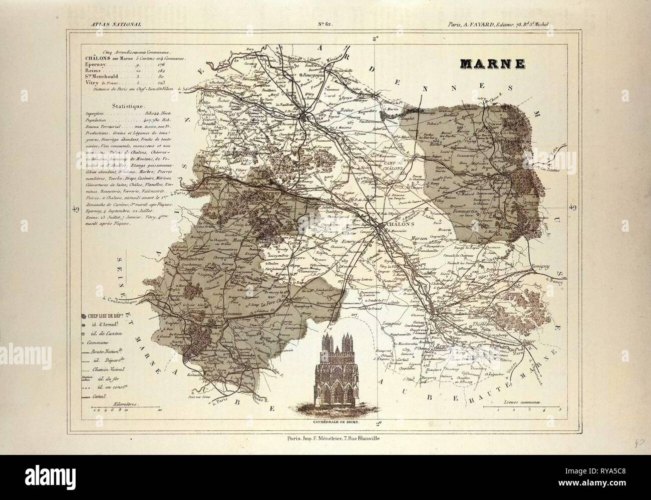 Map of Marne France Stock Photo - Alamy