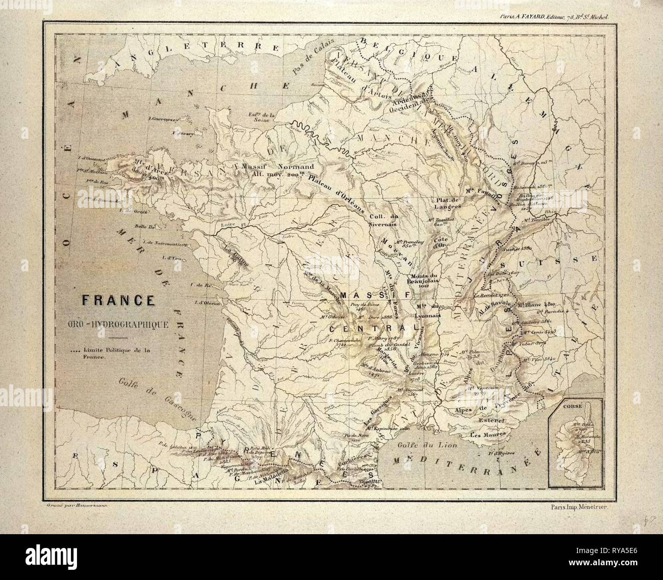 Map of France Stock Photo - Alamy