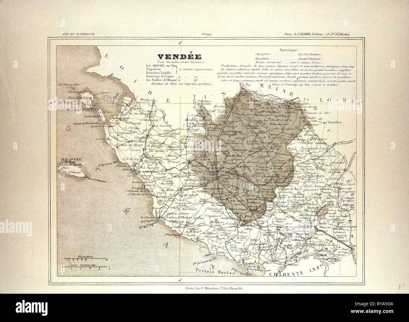 Map of Vendée France Stock Photo - Alamy