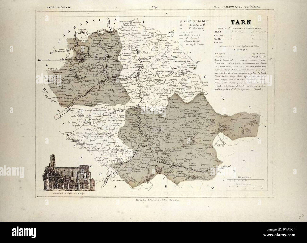 Map of Tarn France Stock Photo - Alamy