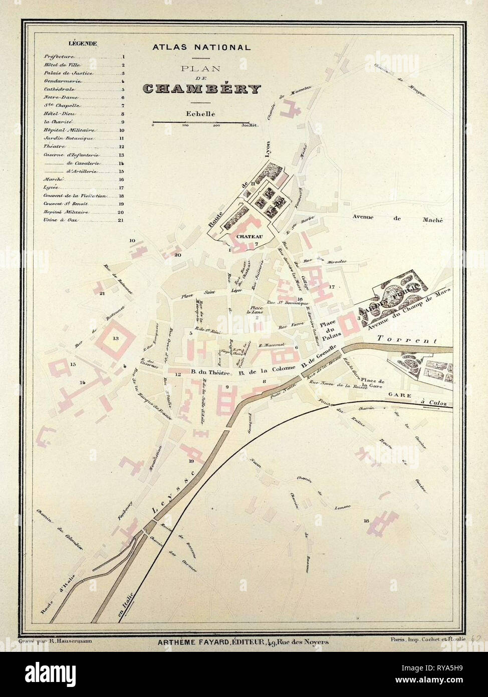 Map of Chambéry France Stock Photo - Alamy