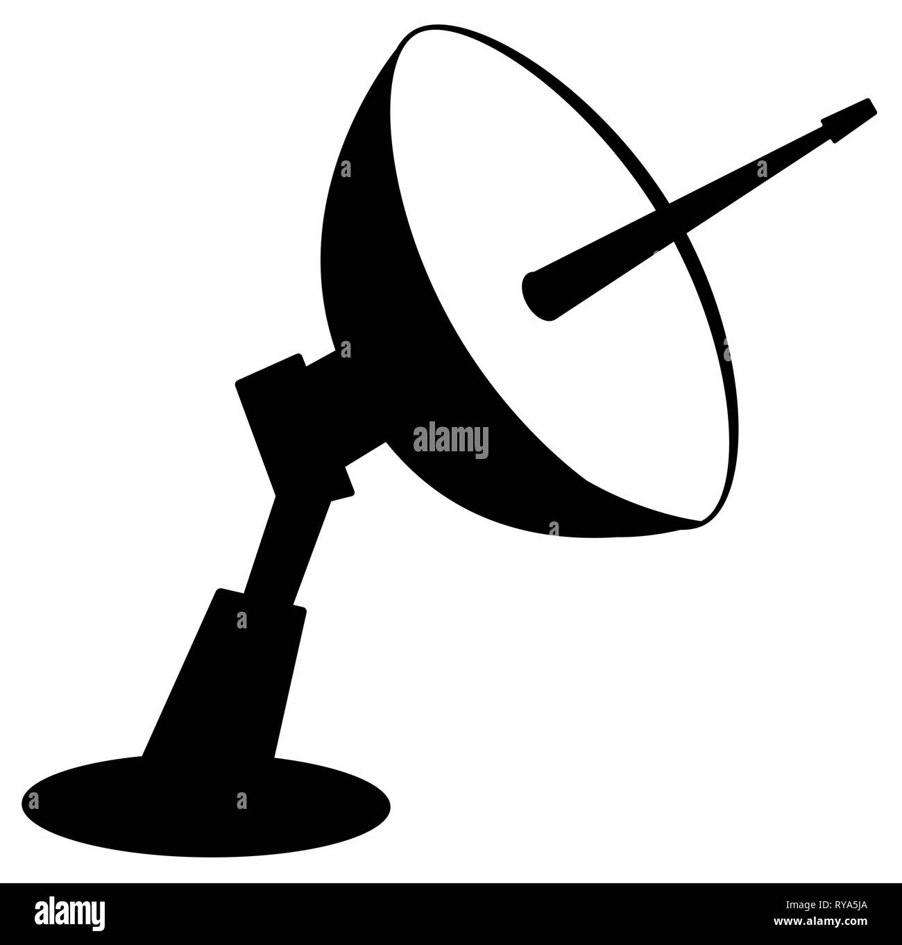 Radar dish symbol black, vector illustration, horizontal, isolated ...