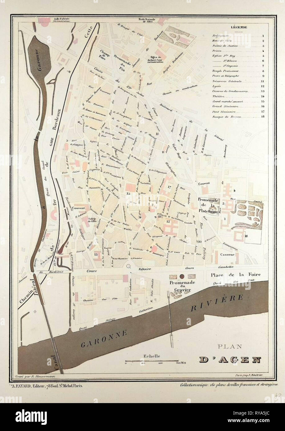 Map of Agen France Stock Photo - Alamy