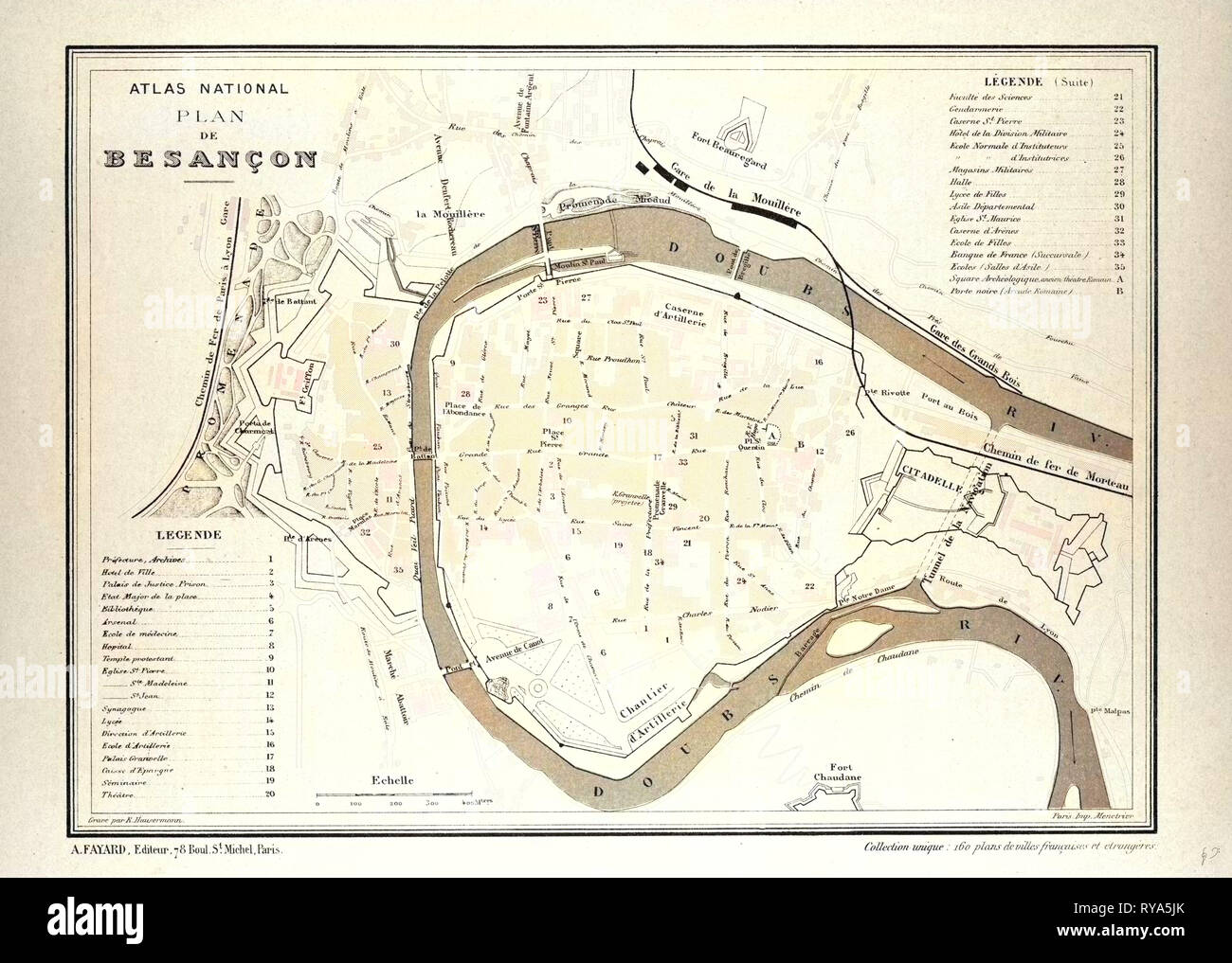 Map of Besançon France Stock Photo - Alamy