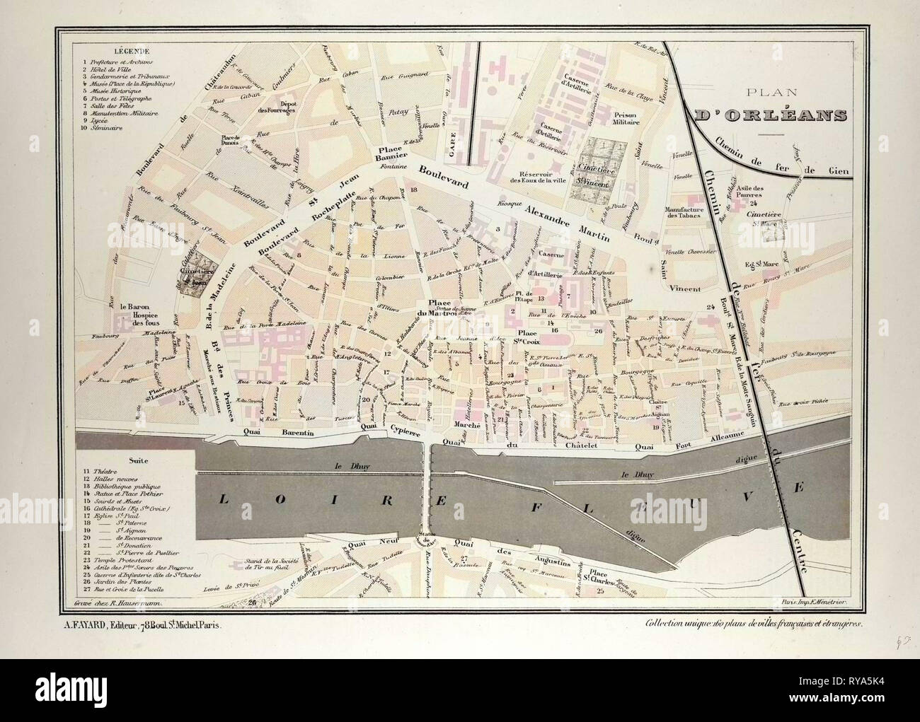Map of Orléans France Stock Photo - Alamy
